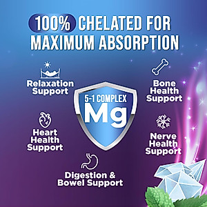 Magnesium Citrate Capsules 500mg with Glycinate, Oxide, Malate, Citrate - for Muscle, Nerve, Bone and Heart Health Support - High Absorption Citrate Complex, Gluten Free, Non-GMO - 120 Capsules