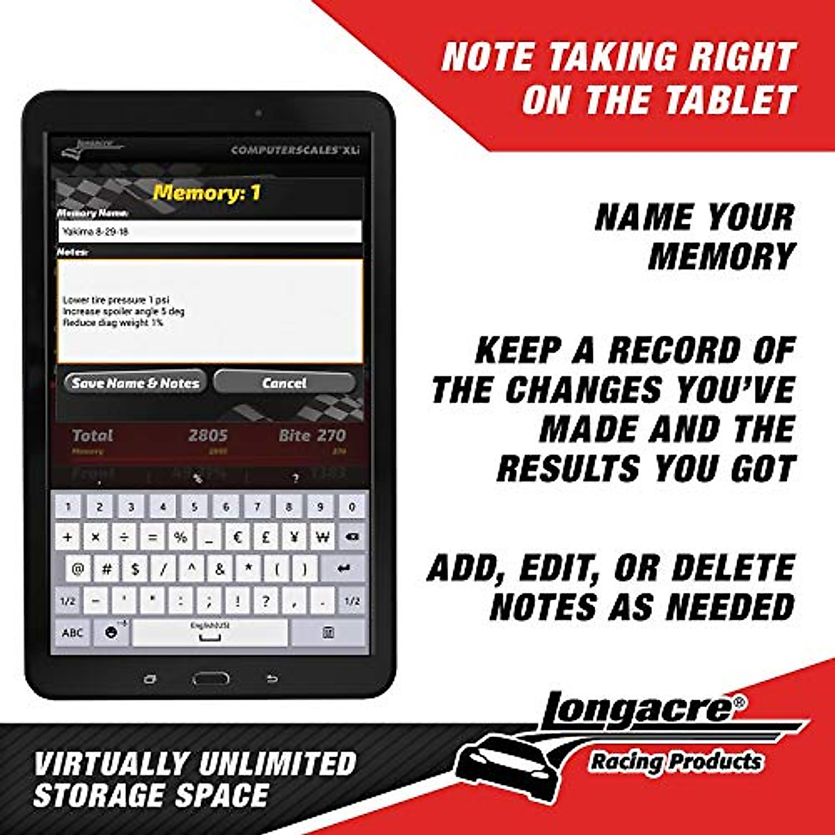 Longacre 52-72715 Wireless Tablet XLi Scales w/ Storage Box