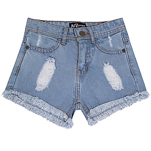 Kids Girls Shorts Bermuda Skinny Ripped Jeans Hot Pants Summer Denim Chino Short