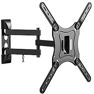 Full Motion TV Wall Mount for Most 23-55 Inch LED LCD Screens TVs up to 66lbs, TV Wall Bracket with Strong Articulating Arms Swivel Tilt Extension, Max VESA 400x400 (Black)