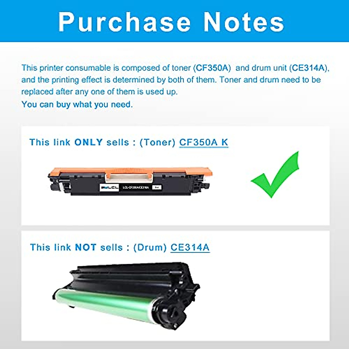 LCL Remanufactured Toner Cartridge Replacement for HP 130A CF350A MFP M176 M176FN M177 M177FW M176n (1-Pack Black)