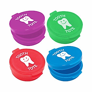 Giggle Time Round Tooth Holder for Baby Teeth 1.5 inches, Tooth Containers for Kids at School, Tooth Keeper, Vibrant Colors, Tooth Fairy Kit - Dental Bags, Piñata Stuffers, School Prizes - (36) Pcs