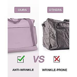 BAGSMART Foldable Travel Duffle Bag, 30.6L Large Carry On Tote Bag Gym Sports Bag for Women, Weekender Overnight Bag for Travel Essentials & Daily Necessities(Dark Purple)