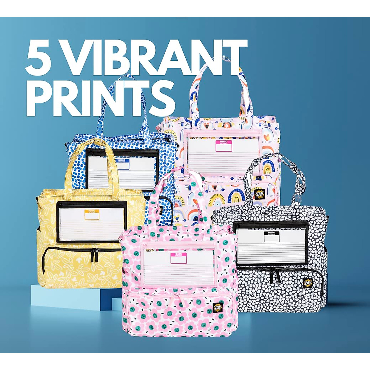 YAY KIDDY Large Totebag for Daycare (Rainbow)