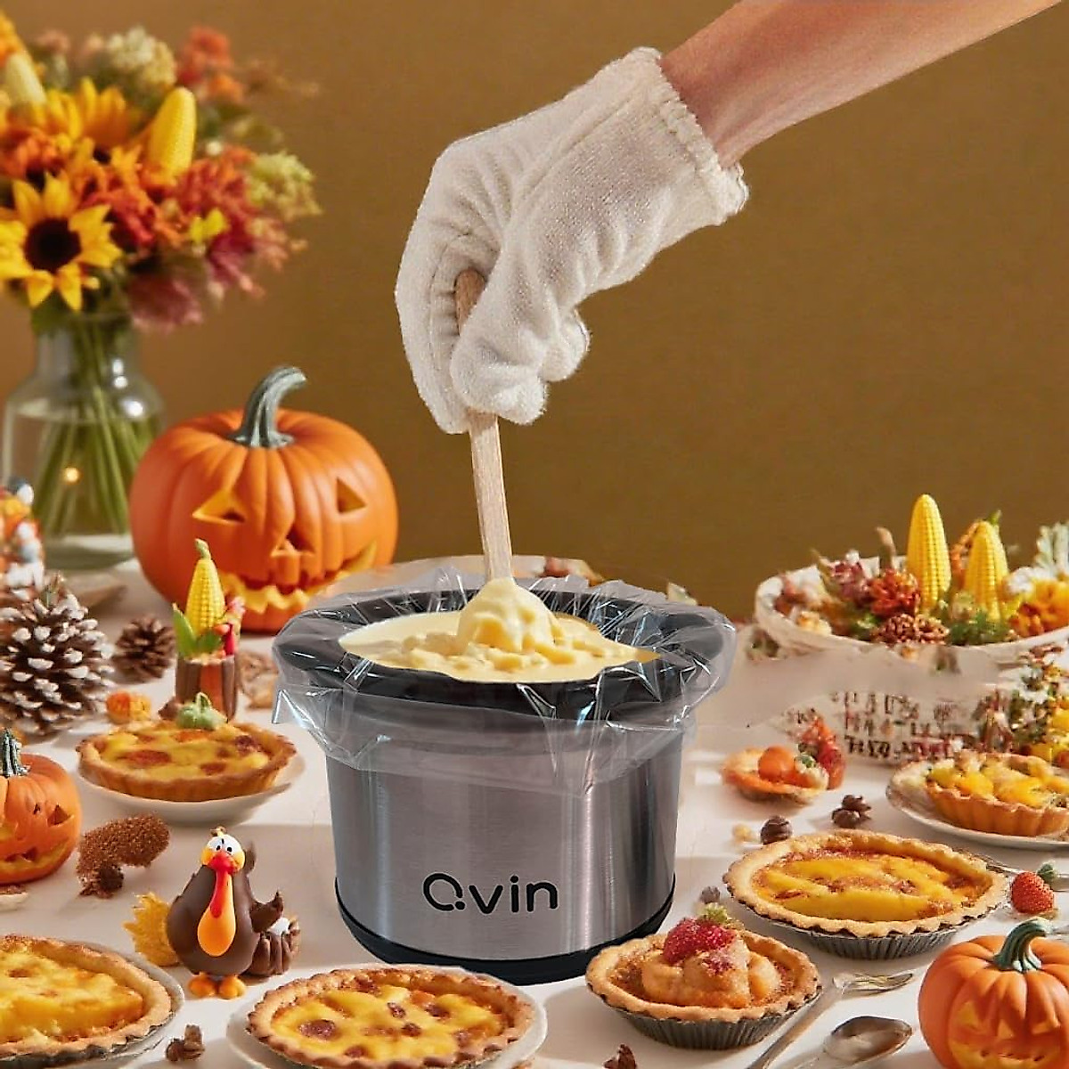 0.65 qt slow cooker warmer, fondue pot set,chocolate melting pot