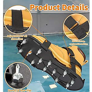 FIETODK Epoxy Floor Spiked Shoes Fully Assembled Gunite Spiked Shoes with 3/4" Short Spikes for Garage Floor Epoxy, Overlays, Cover Installation,1 Pair (Black)