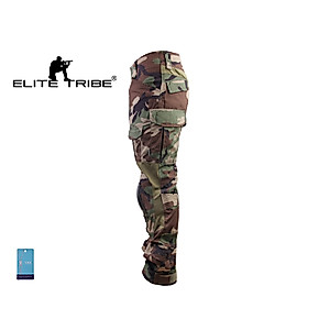Paintball Equipment Men Airsoft Hunting Combat BDU Pants Gen3 Tactical Pants with Knee Pad Woodland (L(34))