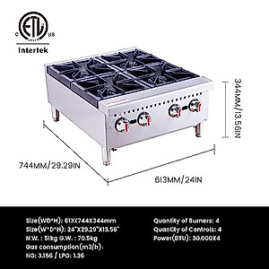 Hakka 4-Burner Gas Countertop Hotplates - High-Performing, Efficient, and Durable Cooking Solution