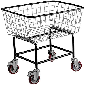 VEVOR Wire Laundry Cart 2.2 Bushel, Wire Laundry Basket With Wheels 20''x15.7''x26'', Commercial Wire Laundry Basket Cart, Galvanized Steel Frame with 5'' Casters, Wire Basket Cart for Laundry
