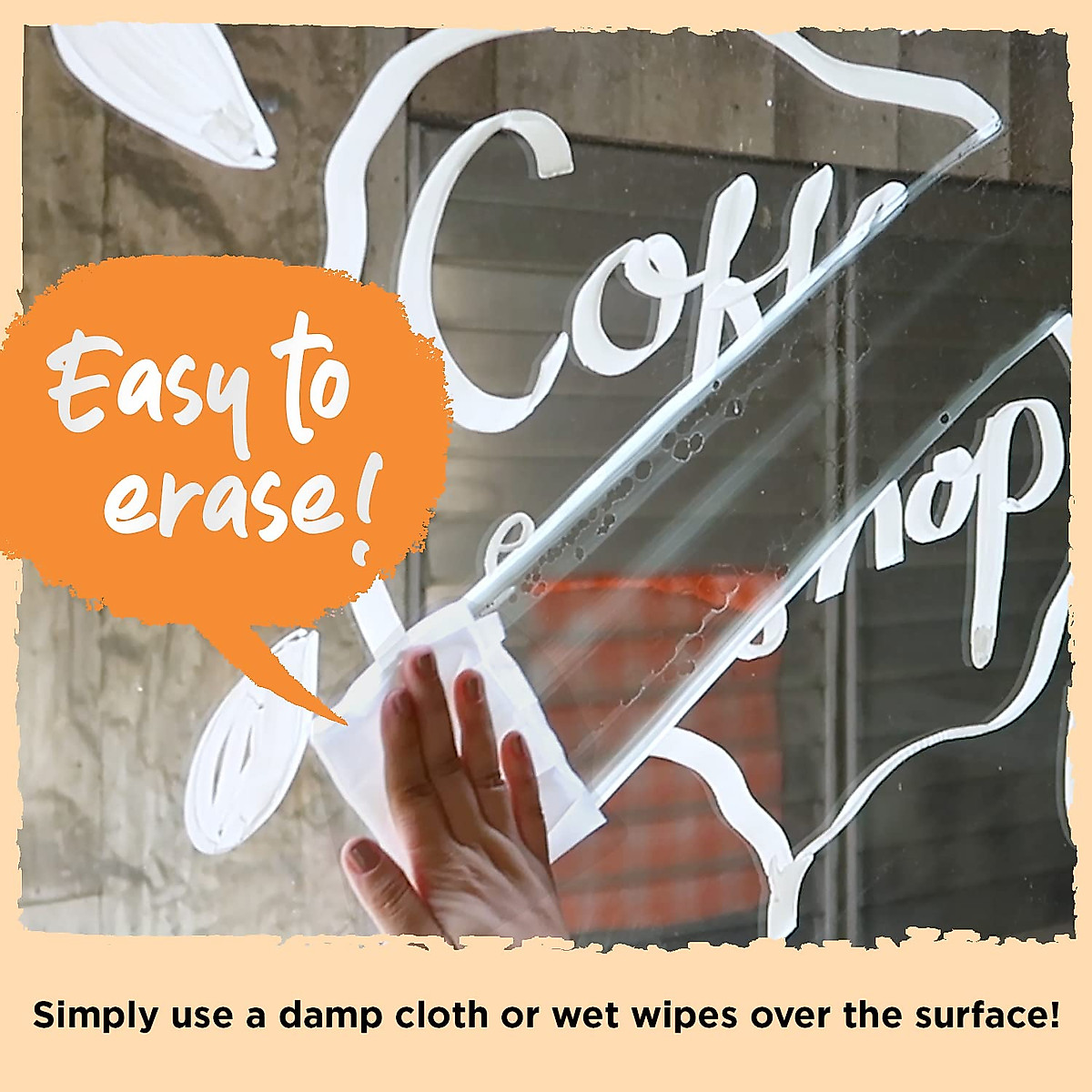 8 Washable Window Markers for Cars - 15mm Jumbo, 3 in 1 Nib, 28g Ink - Liquid Chalk Markers for Chalkboard, Blackboard, Glass, Bistro, Auto, Menu Board - Loved by Teachers, Kids, Artists, Businesses