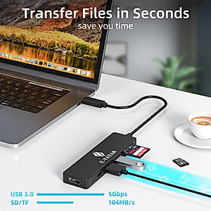 USB C Hub, Familycrazy Portable USB c to USB hub with 100W PD, 4K HDMI, 2 USB 3.0, Micro SD and TF Card Reader, Suitable for MacBook Pro/Air, iPad Pro, Dell, XPS, Surface, and Type-C Devices