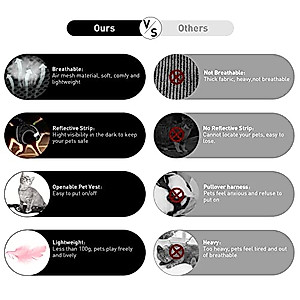 Cat Harness and Leash Set for Walking Escape Proof,Cute Pet Vest Harnesses for Small Dog Cat, Adjustable Soft Kitty Harness with Reflective Strap for Walking Training