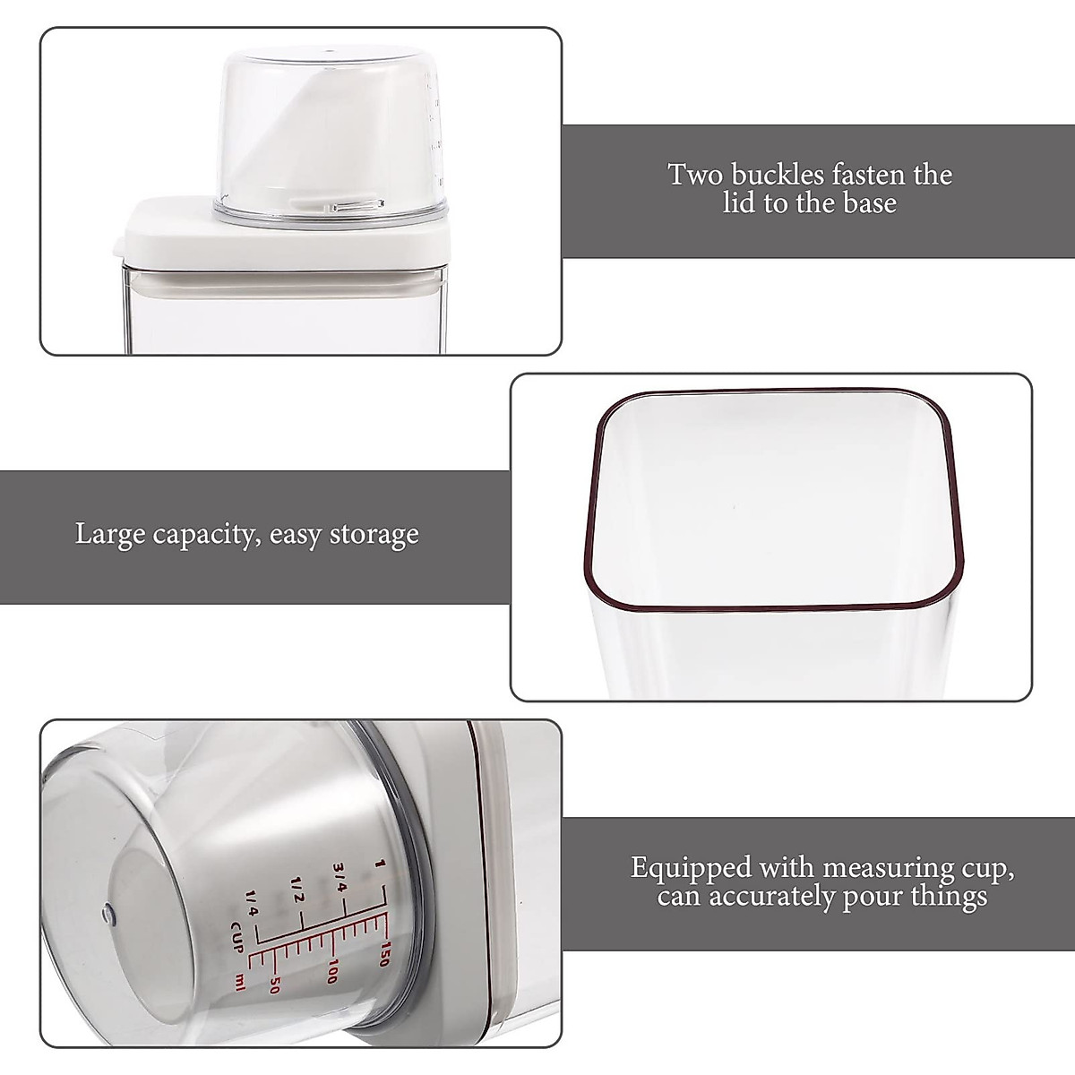 Rice Storage Container 52 Lbs/1500ml Rice Dispenser with Airtight Lid, Pour Spout and Measuring Cup, Food jars & Canisters Food Dispenser for Rice, Cereal, Flour, Oatmeal, Pet Dog Cat Food