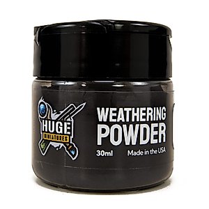 Huge Miniatures Weathering Powder, Jet Black Pigment for Model Terrain Scenery and Vehicles by Huge Minis - 30ml Flip-Top Container