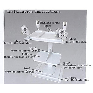 PreAsion Dentist Cart Multi-Function Mobile All High-Carbon Steel 3 Layers Trolley Weigh- Scale 40-70kg with Brake Wheels for Dental Hospital Nurse Emergency Lab