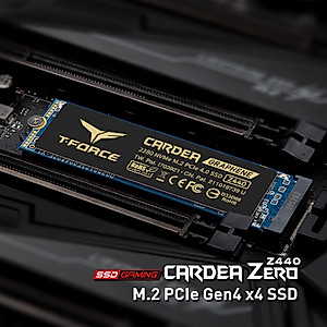 TEAMGROUP T-Force CARDEA Z440 1TB DRAM SLC Cache 3D TLC NAND NVMe Phison E16 PCIe Gen4x4 M.2 2280 Gaming SSD with Graphene Heat Spreader Works with PS5 Read/Write 5000/4400 MB/s TM8FP7001T0C311