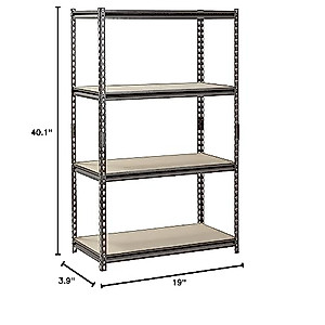 Muscle Rack UR361860PB4P-SV Silver Vein Steel Storage Rack, 4 Adjustable Shelves, 3200 lb. Capacity, 60" Height x 36" Width x 18" Depth