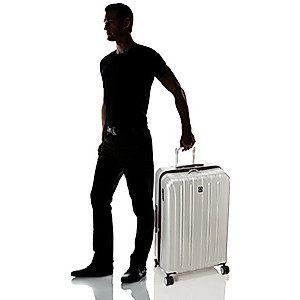 DELSEY Paris Titanium Hardside Expandable Luggage with Spinner Wheels, Silver, Checked-Large 29 Inch,207183011