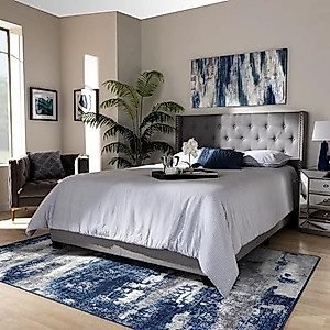 BEIMO Area Rugs for Bedroom Living Room Machine Washable Large Modern Abstract Print Soft Entryway Runner Rug, Non Slip Carpet with Gripper, Blue 8x10