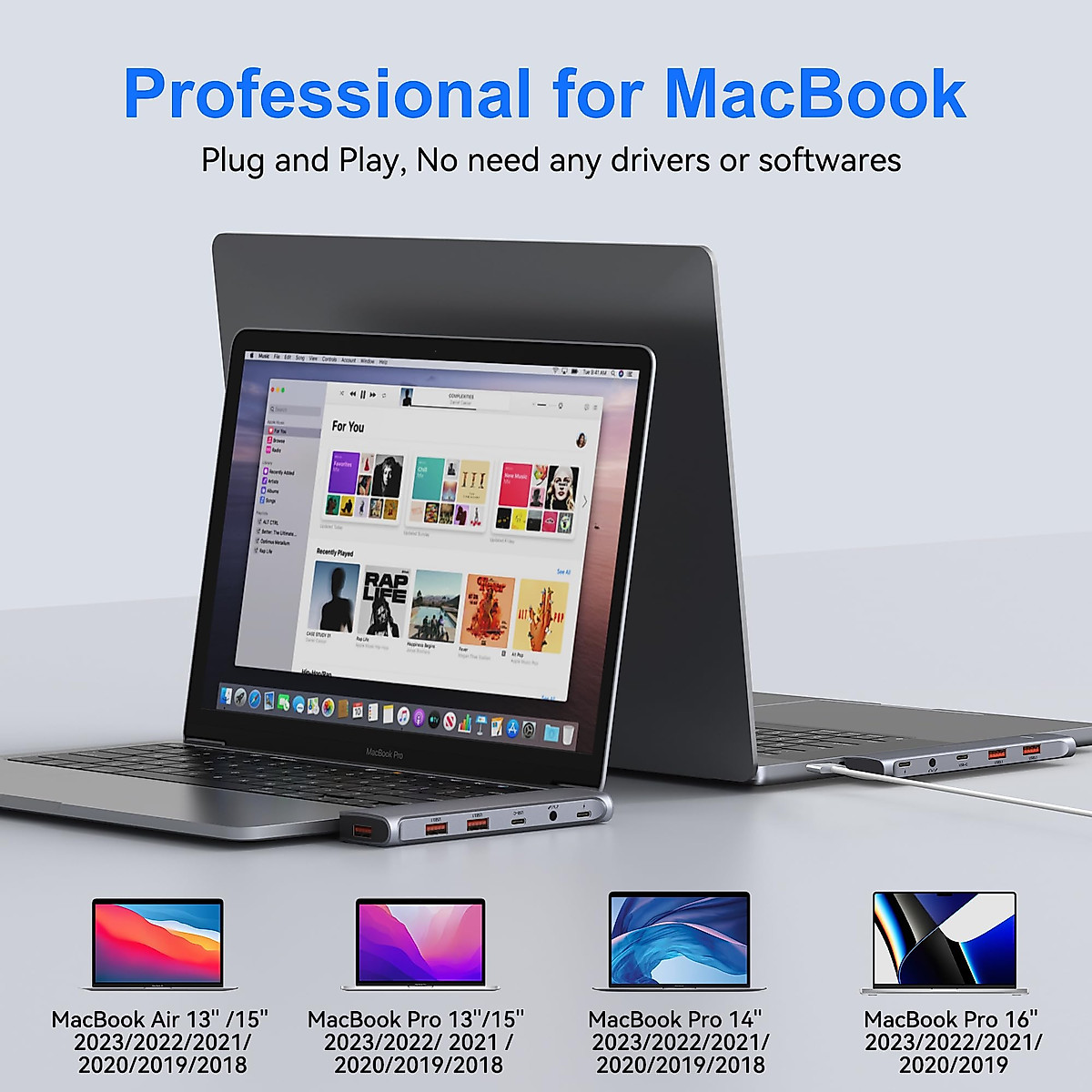 USB C Adapter for MacBook Pro/Air M1 M2 2023 2022 2021 13" 15" 16",USB C Hub 6 in 2 MacBook Pro Accessories with 10Gbps 3*USB 3.1,USB C Data Transfer,3.5mm Audio and 100W Thunderbolt 3 PD Port