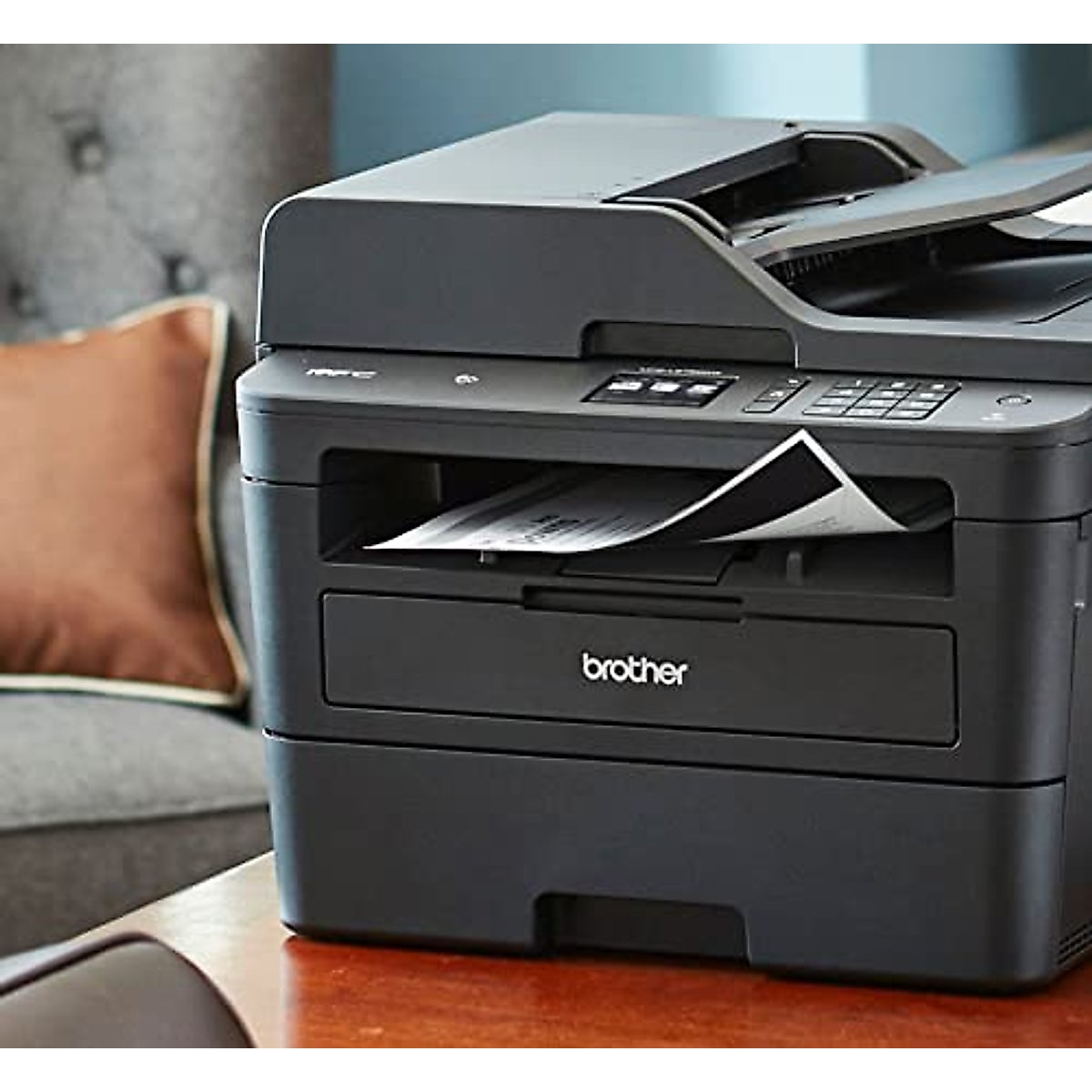 Brother MFC-L27 50DW Monochrome Compact All-in-One Laser Printer, Wireless and NFC, 36ppm, 2.7” Color Touch, Automatic Duplex (2-Sided), Refresh Subscription Eligible, Durlyfish