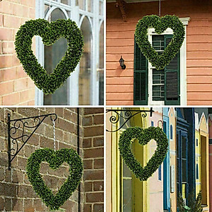OVBBESS Garden Products Topiary Boxwood Heart Topiary Door Hanging Love Heart Home Decor