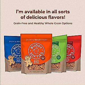 Buddy Biscuits, Soft & Chewy Treats for Small & Large Dog, Made in USA Peanut Butter Flavor - 6 oz, 4 Pack