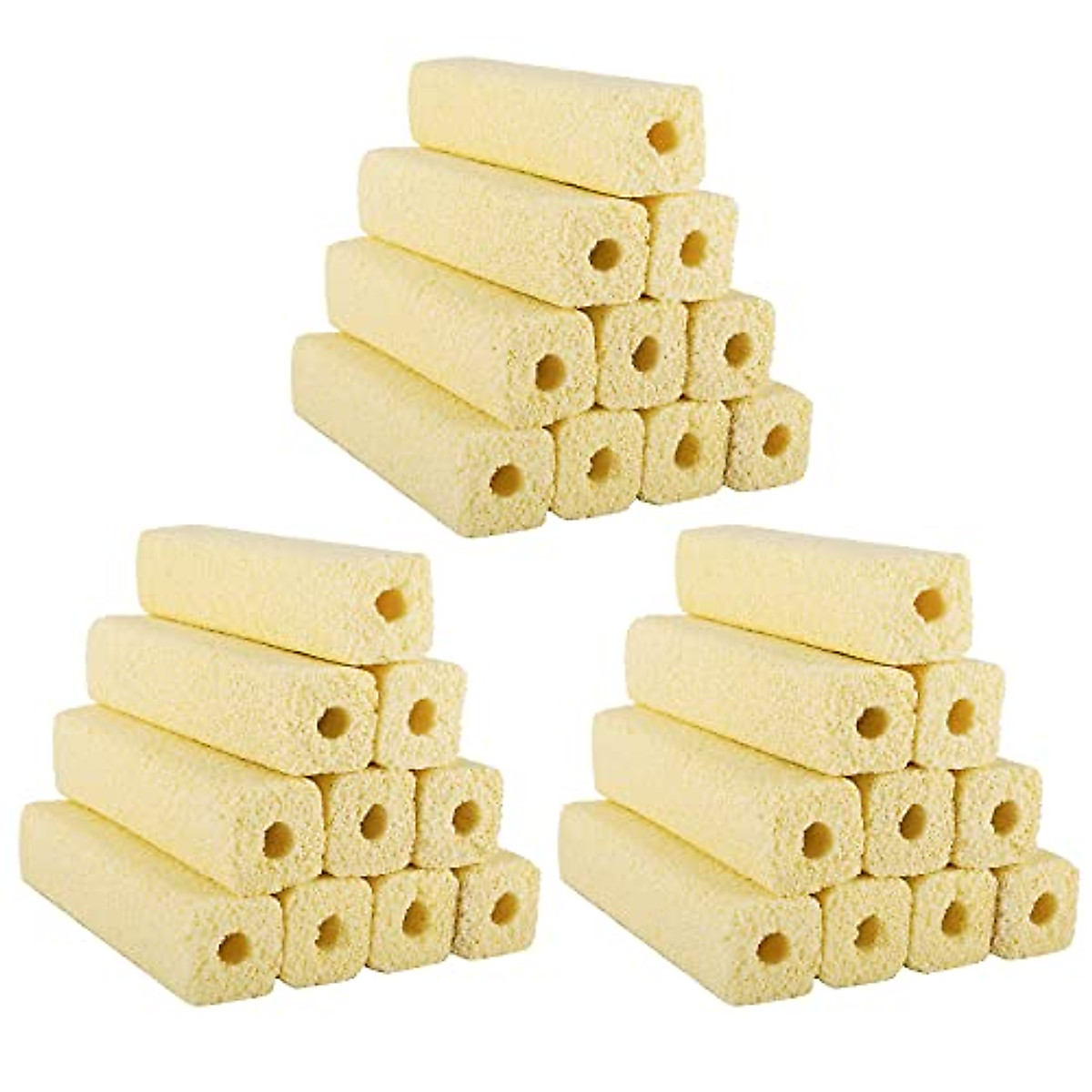RealPlus 6.2" Long Large Aquarium Filter Media, 30pcs Ceramic Bio Media Blocks for Sump Tank Pond Fish Tank