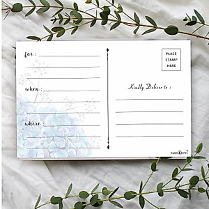PARTH iMPEX Save The Date Postcards - (Pack of 50) 4" x 6" with Mailing Side for Wedding Engagement Anniversary Bridal Baby Shower Birthday Invitation Event Reminder Cards - Chalkboard