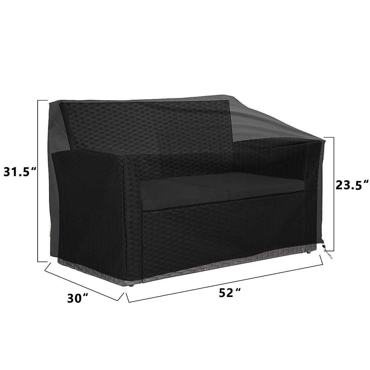 Baner Garden Patio Furniture Covers,Outdoor Furniture Cover Waterproof,Patio Furniture Set Covers for 4 Piece Outdoor Conversation Set,Patio Covers Set Black