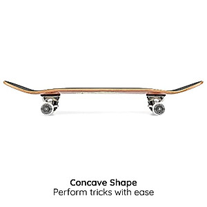 Osprey Skateboards for Beginners | 31 x 8 Inch Adult Skateboard with 7 Layer Canadian Maple Deck, Double Kick Concave Skateboard for Riding and Tricks, Multiple Designs