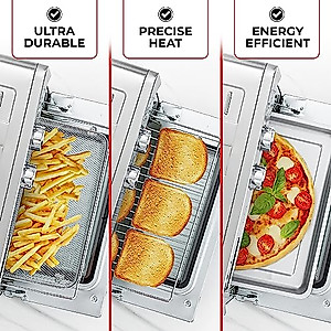 Zulay Airfryer Toaster Oven - Large Toaster Oven Countertop - Large Air Fryer Oven with 21 Functions - 26.4Qt Capacity Stainless Steel Convection Oven with Toast, Bake, Rotisserie & Dehydrate Options