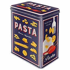 Nostalgic-Art Retro storage tin box L, 101.4 oz, Pasta Variety – Gift idea for the kitchen, metal can for pasta, vintage design