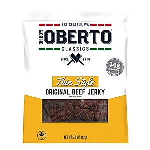 Oh Boy! Oberto Classics Thin Style Original Beef Jerky, 2.2 Ounce (Pack of 8)
