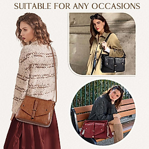 VASCHY Crossbody Bags for Women, Soft PU Leather Water Resistant Crossbody Purse Handbags Shoulder Bags Black