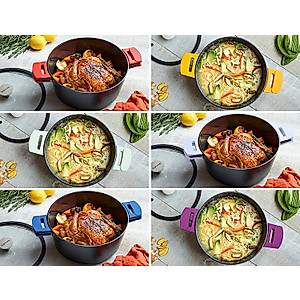 Zavor Noir 5 Qt Dutch Oven - Premium Cast Aluminum with Titanium-based Nonstick Ceramic Coating & Removable Handles - Ultra Lightweight - Oven & Induction Ready | Noir Collection