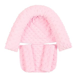 Baby Head Support and Strap Covers, Baby Headrest and Carseat Neck Cover, Infant Head Support Pillow, Toddler Headrest Cushion Pad for Carseat Canopy Strollers Carrier Bouncers (Pink)