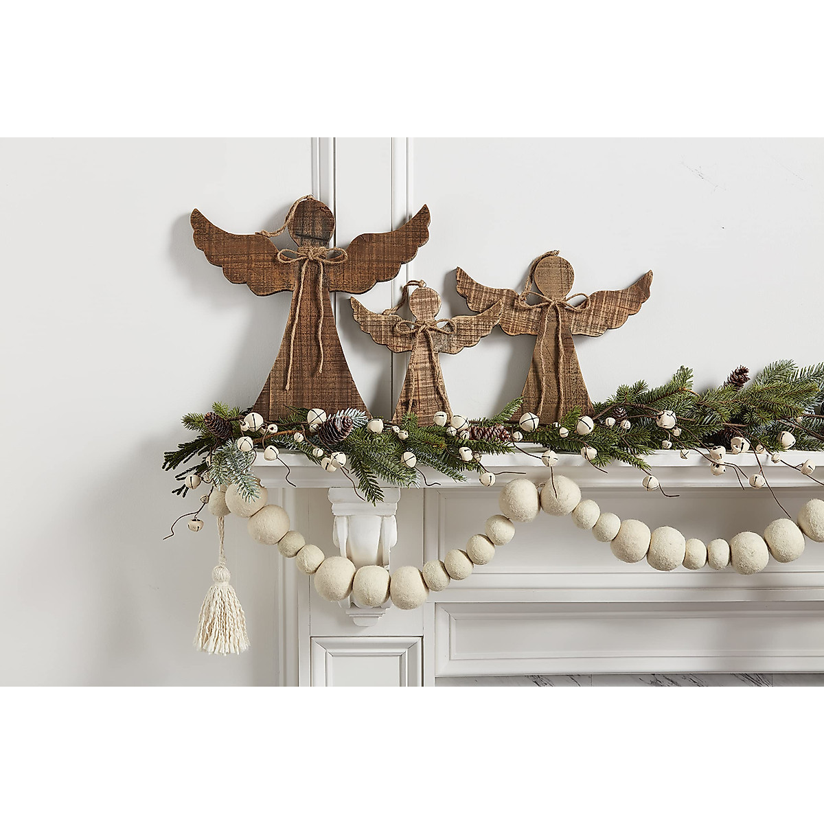 Mud Pie, White, Pom Tassel Garland, 60"