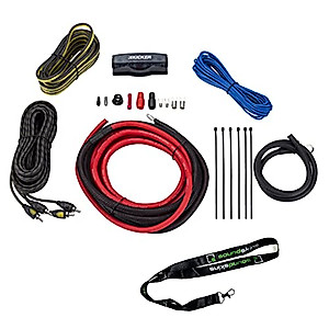 Kicker 6 Gauge Copper Amp Kit 47VK6-6AWG Complete Amplifier Wiring Kit with 2 Ch. Interconnects – Full Spec Oxygen-Free Copper Cabling Plus Free SoundSkins Lanyard