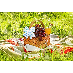 Hying 2 Rolls Summer Starfish Ribbons Wired for Wreath Bows Wrapping Gifts, Beach Sea Waves Ribbon for Gift Wrapping Birthday Party Decoration DIY Crafts 2.5" X 10 Yards Blue Wave Wired Edge Ribbon