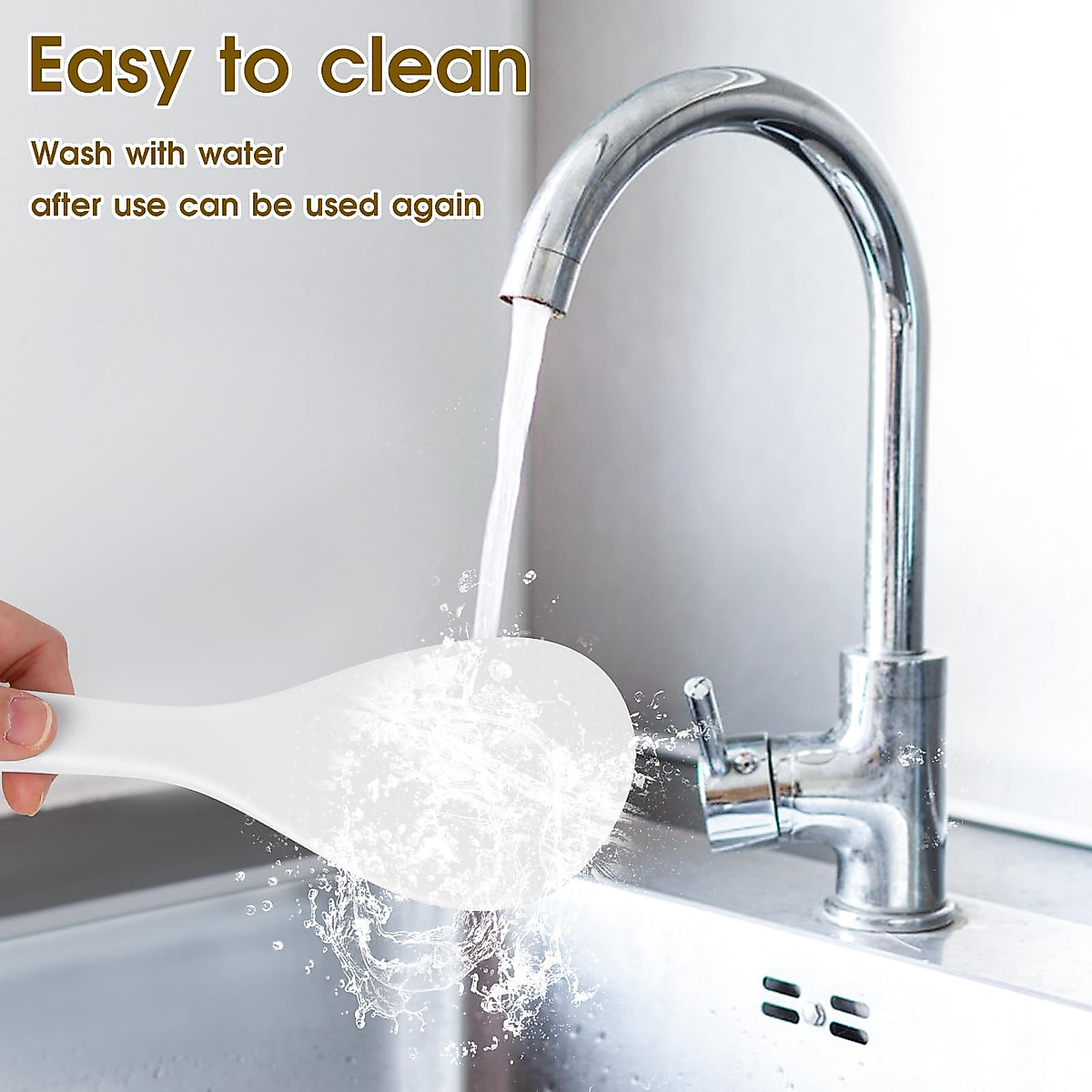 2PCS Rice Serving Spoon White Non-Stick Rice Spoon Paddle Rice Cooker Spoon Large Plastic Rice Spatula 7.95 Inch