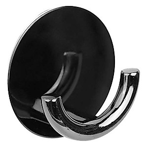 Jimfoty Heavy Duty Anti-Rusty Mental Wall Hanger, Towel Hook, Adhesive Durable for Storing The Clothes Bathroom Kitchen(Black)