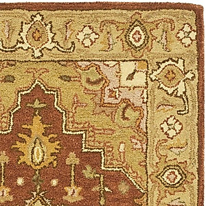 SAFAVIEH Heritage Collection 2' x 3' Rust / Gold HG345A Handmade Traditional Oriental Premium Wool Accent Rug