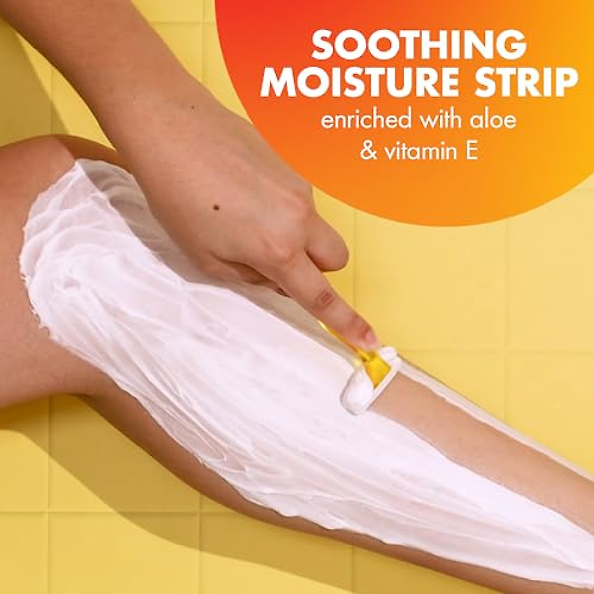 BIC Soleil Smooth Women's Disposable Razors, 3 Blades With Moisture Strip For a Silky Smooth Shave, 4-Count