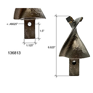 Carbide Auger Pilot Tip 136813, SB35SQC w/ 1.25" Square Drive