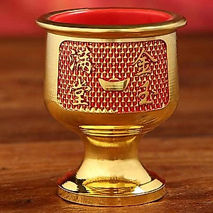 XIALON 7pcs/Set 5cm Buddha God Wealth Wine Cup Guanyin Wine Cup Copper Alloy Water Supply Cup