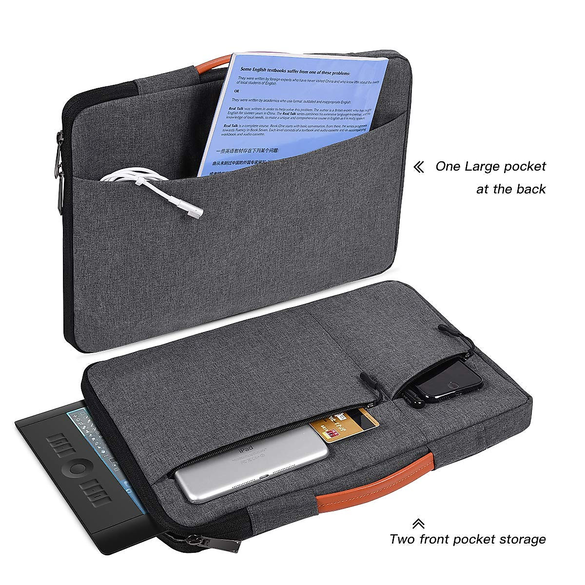 Waterproof Drawing Tablet Sleeve Case Compatible with Huion KAMVAS Pro 16, Wacom Cintiq Pro 16/ Cintiq 16/Intuos Pro Large PTH860, Space Grey