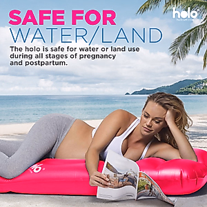 HOLO The Original Inflatable Pregnancy Pillow - Full Body Maternity Airbed/Float with Hole for Tummy - for Ultimate Sleeping Support & Comfort - Say Goodbye to Pregnancy Related Aches and Pains (Pink)