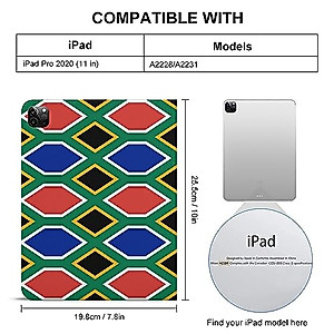 Abstract South Africa Flag Tablet Case Cover Slim Protective Cover Cases with Pencil Holder for IPAD 2020 （10.2in）