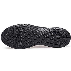 DOUSSPRT Men's Water Shoes Quick Drying Sports Aqua Shoes Dark Allblack Size 9.5